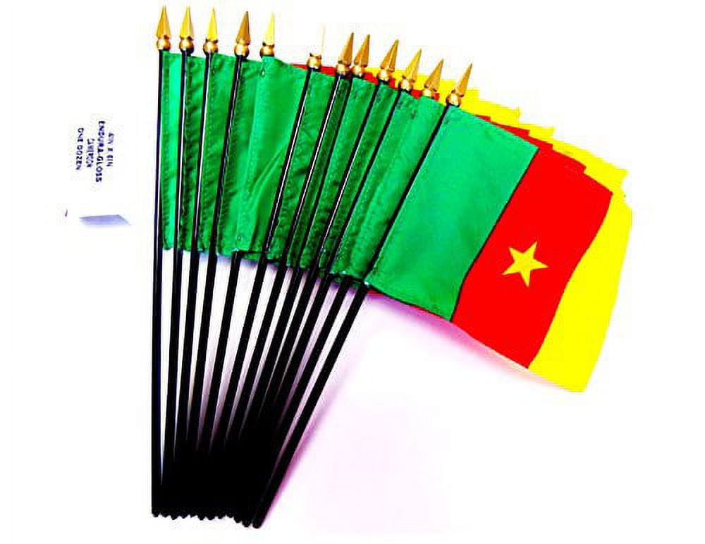 Box of 12 Mini Cameroon Desk & Table Flags (4"x6") - High-Quality ...