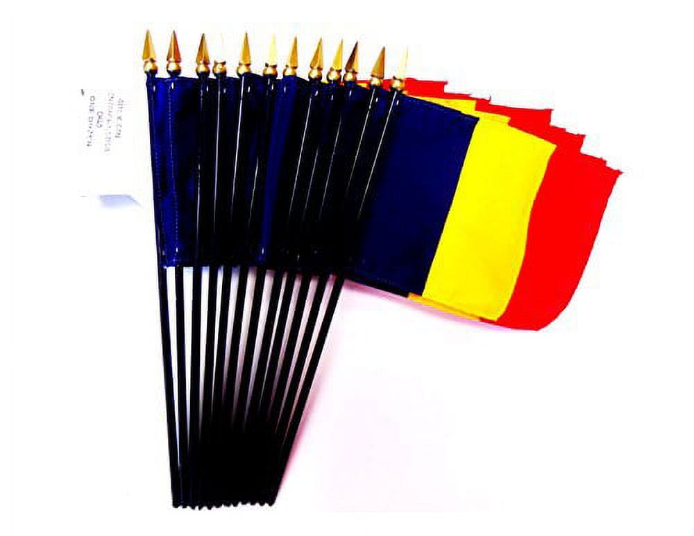 Box of 12 Mini Chad Desk & Table Flags (4"x6") - High-Quality American ...