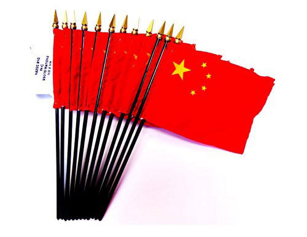 Box of 12 Mini China Desk & Table Flags (4"x6") - High-Quality American ...