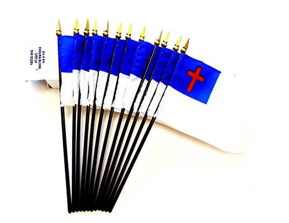 Box of 12 Mini Christian Desk & Table Flags (4"x6") - High-Quality ...