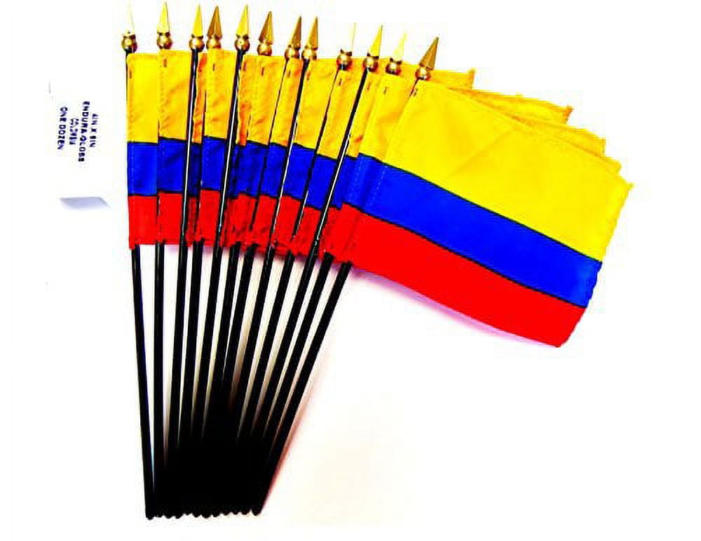 Box of 12 Mini Colombia Desk & Table Flags (4"x6") - High-Quality ...