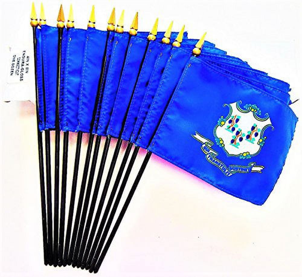 Box of 12 Connecticut 4"x6" Miniature Desk & Table Flags; 12 American ...