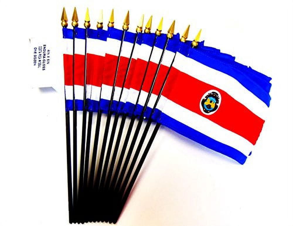 Box of 12 Mini Costa Rica Desk & Table Flags (4"x6") - High-Quality ...