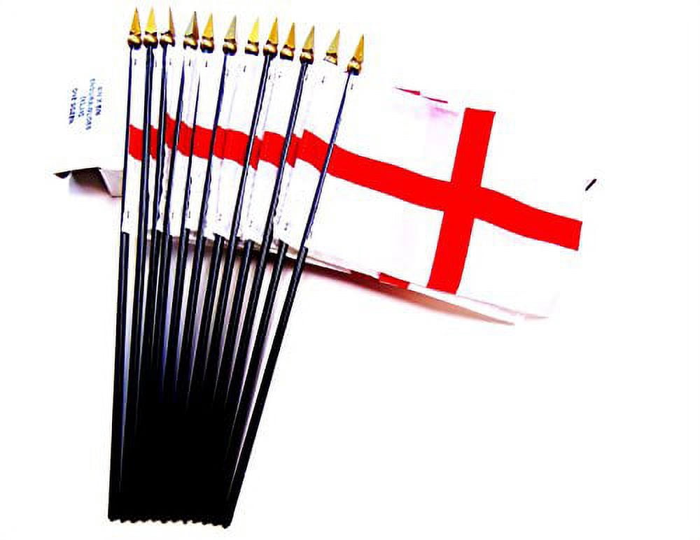 Box of 12 Mini England Saint George Cross Desk & Table Flags (4"x6 ...