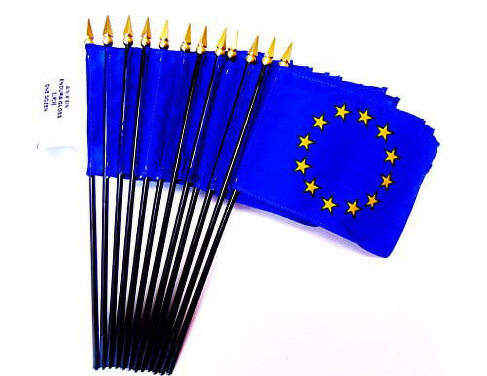 Box of 12 Mini European Union Desk & Table Flags (4"x6") - High-Quality ...