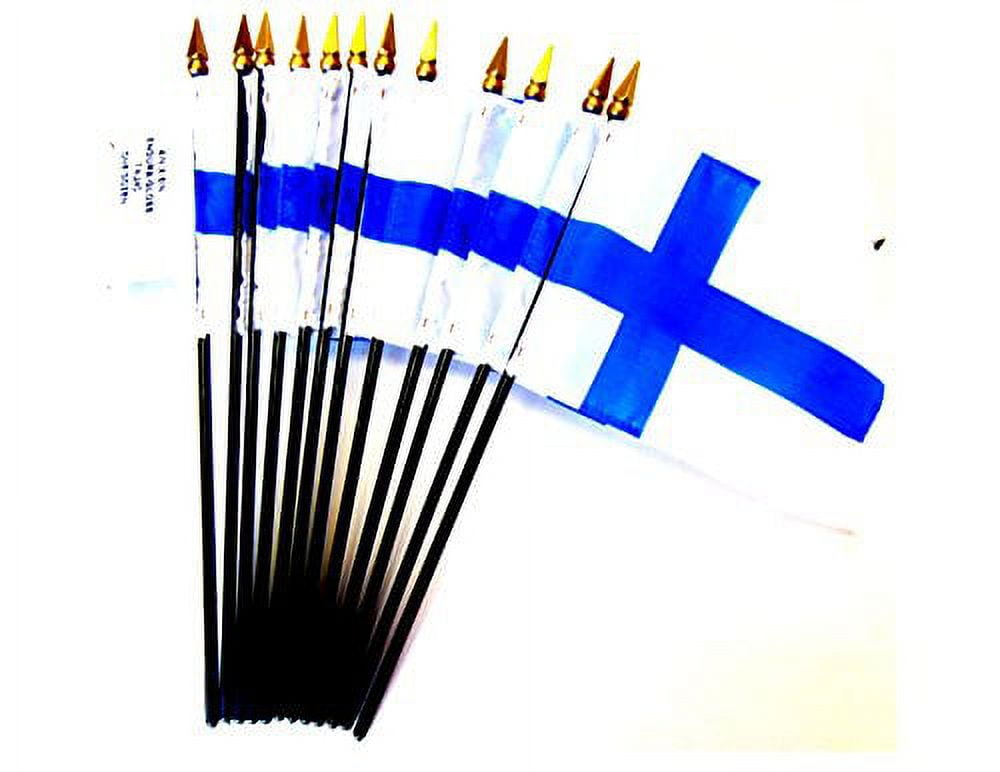 Box of 12 Mini Finland Desk & Table Flags (4"x6") - High-Quality ...