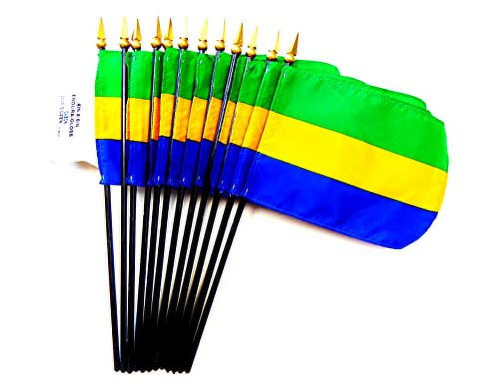 Box of 12 Mini Gabon Desk & Table Flags (4"x6") - High-Quality American ...