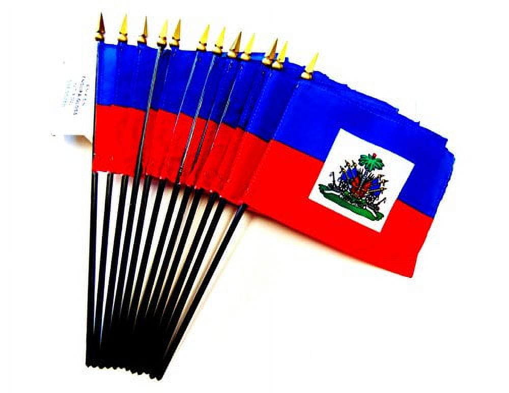 Premium 4"x6" Miniature Desk and Table Haitian Flags, Box of 12, USA ...