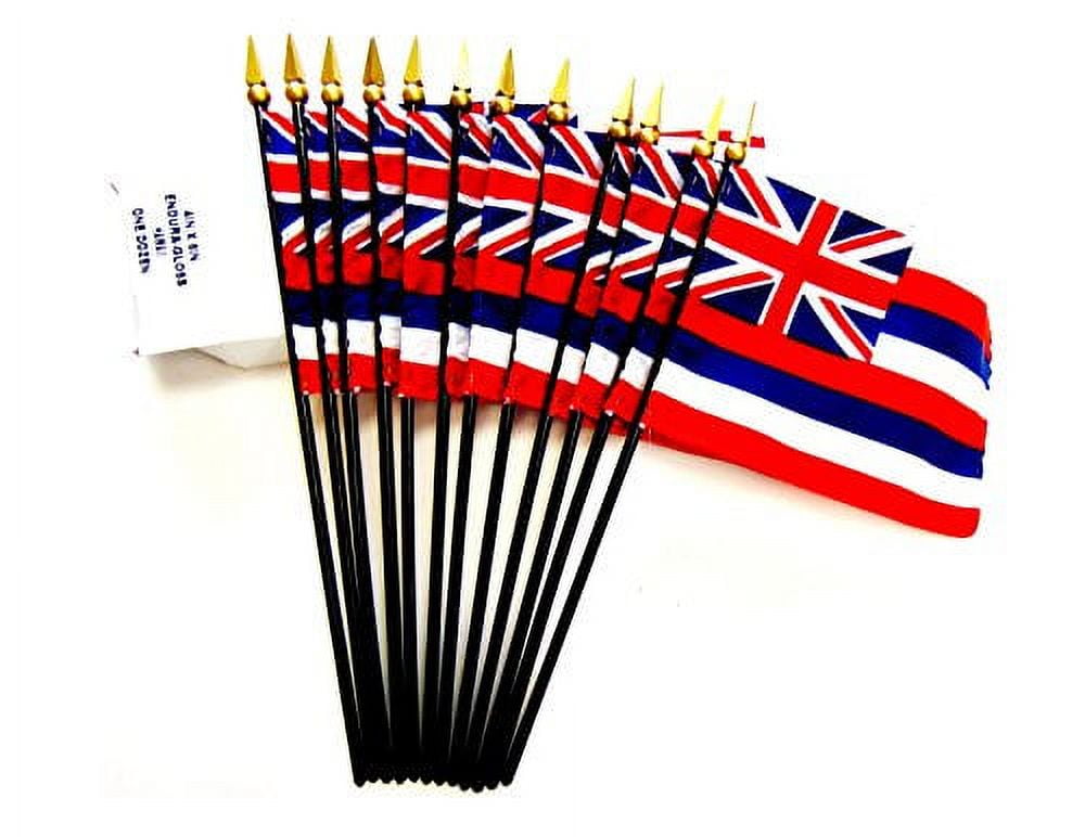 Box of 12 Hawaii 4"x6" Miniature Desk & Table Flags; 12 American Made ...