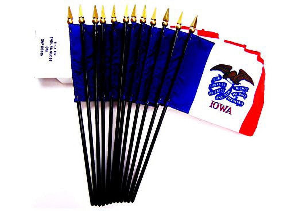 Box of 12 Iowa 4"x6" Miniature Desk & Table Flags; 12 American Made ...