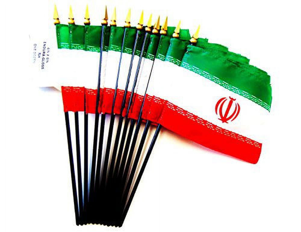 Box of 12 Mini Iran Desk & Table Flags (4"x6") - High-Quality American ...