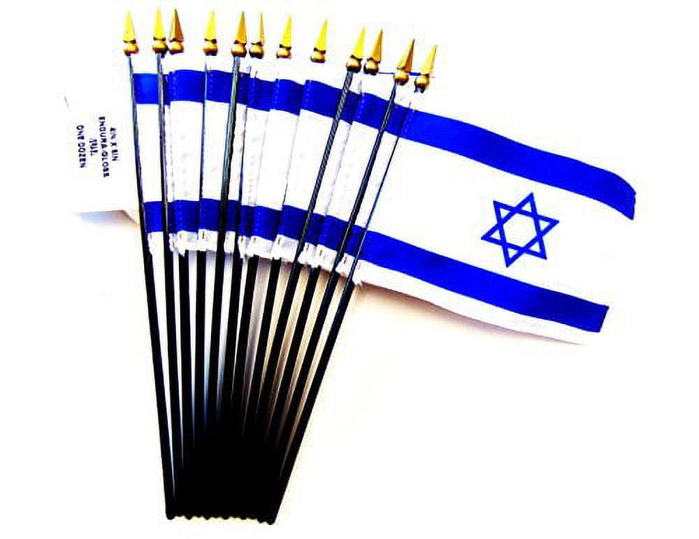 Box of 12 Mini Israel Desk & Table Flags (4"x6") - High-Quality ...