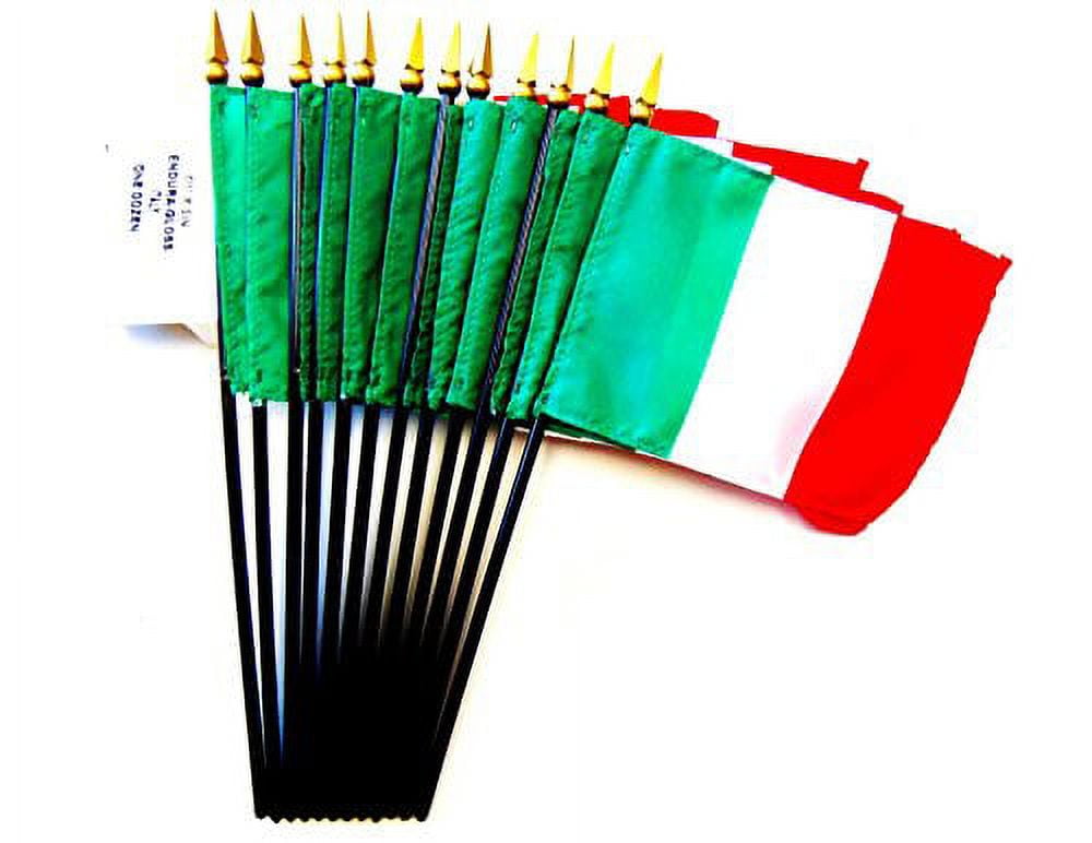 Box of 12 Mini Italy Desk & Table Flags (4"x6") - High-Quality American ...