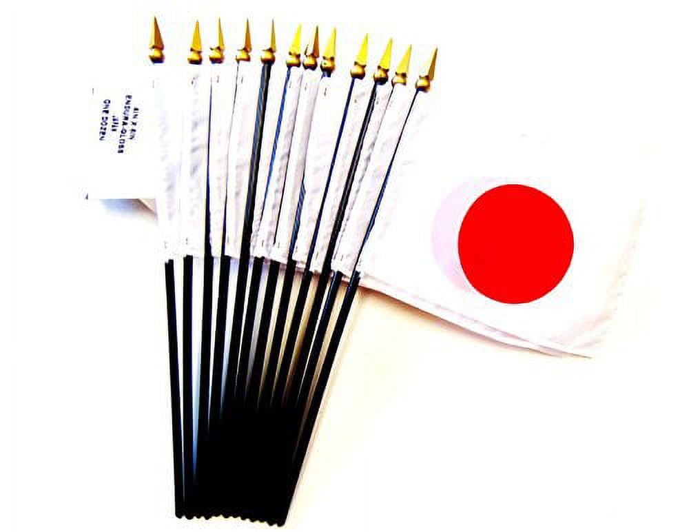 Box of 12 Mini Japan Desk & Table Flags (4"x6") - High-Quality American ...