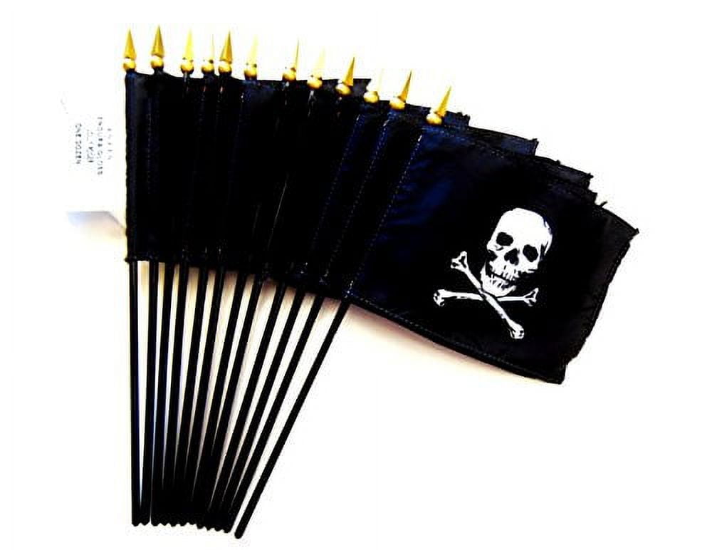 Box of 12 Mini Jolly Roger Desk & Table Flags (4"x6") - High-Quality ...