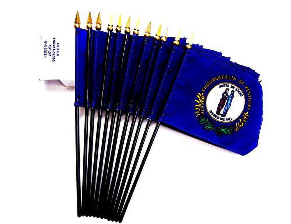 Box of 12 Kentucky 4"x6" Miniature Desk & Table Flags; 12 American Made ...