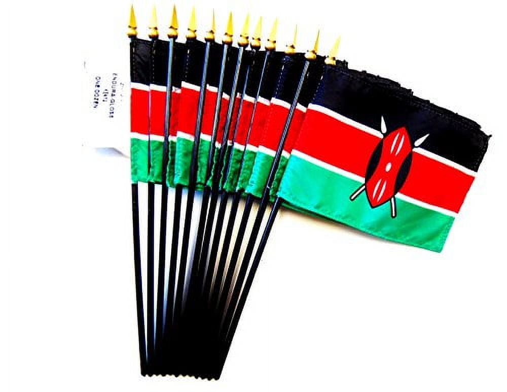 Box of 12 Mini Kenya Desk & Table Flags (4"x6") - High-Quality American ...