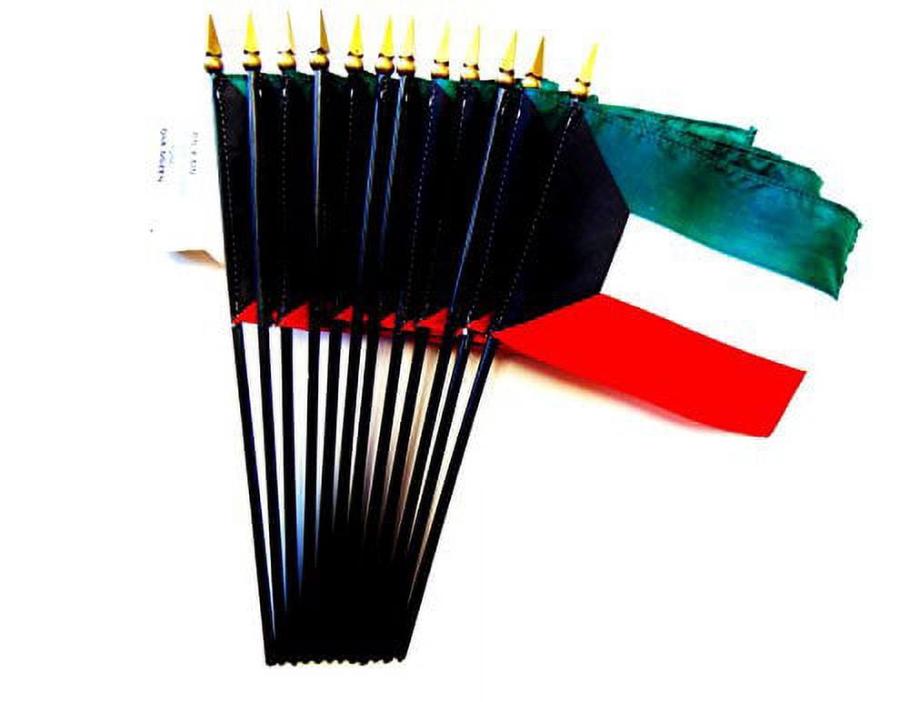 Box of 12 Mini Kuwait Desk & Table Flags (4"x6") - High-Quality ...