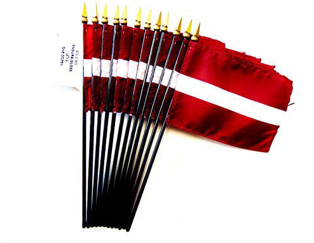 Box of 12 Mini Latvia Desk & Table Flags (4"x6") - High-Quality ...