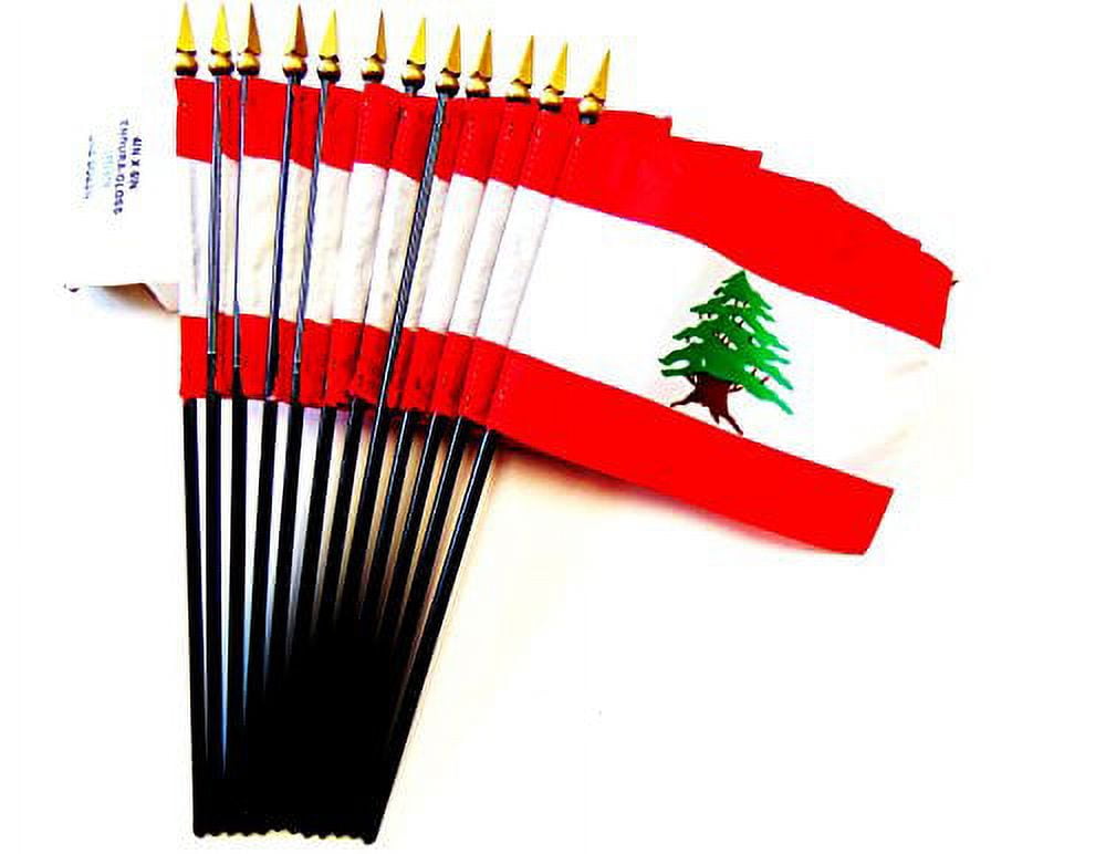 Box of 12 Mini Lebanon Desk & Table Flags (4"x6") - High-Quality ...