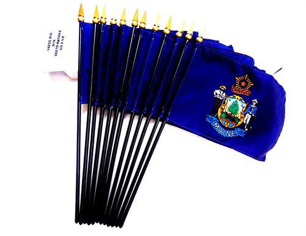 Box of 12 Maine 4"x6" Miniature Desk & Table Flags; 12 American Made ...
