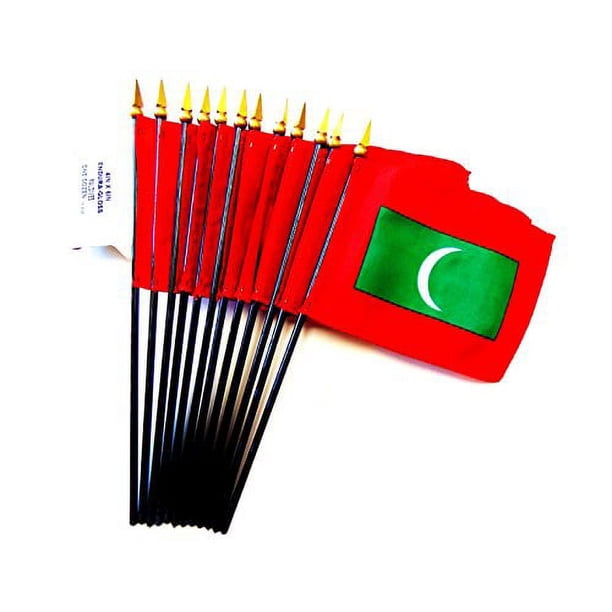 Box of 12 Mini Maldives Desk & Table Flags (4"x6") - High-Quality ...