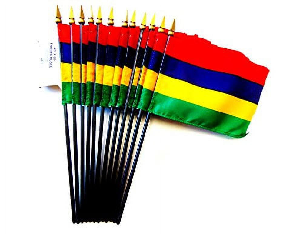Box of 12 Mini Mauritius Desk & Table Flags (4"x6") - High-Quality ...