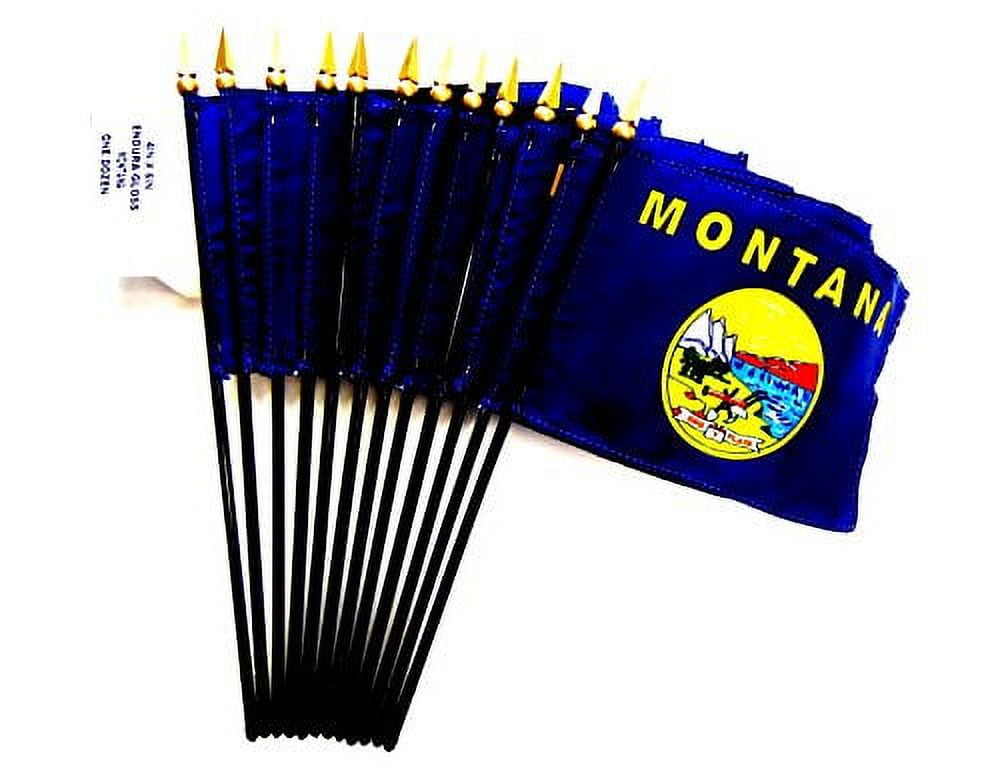 Box of 12 Montana 4"x6" Miniature Desk & Table Flags; 12 American Made ...