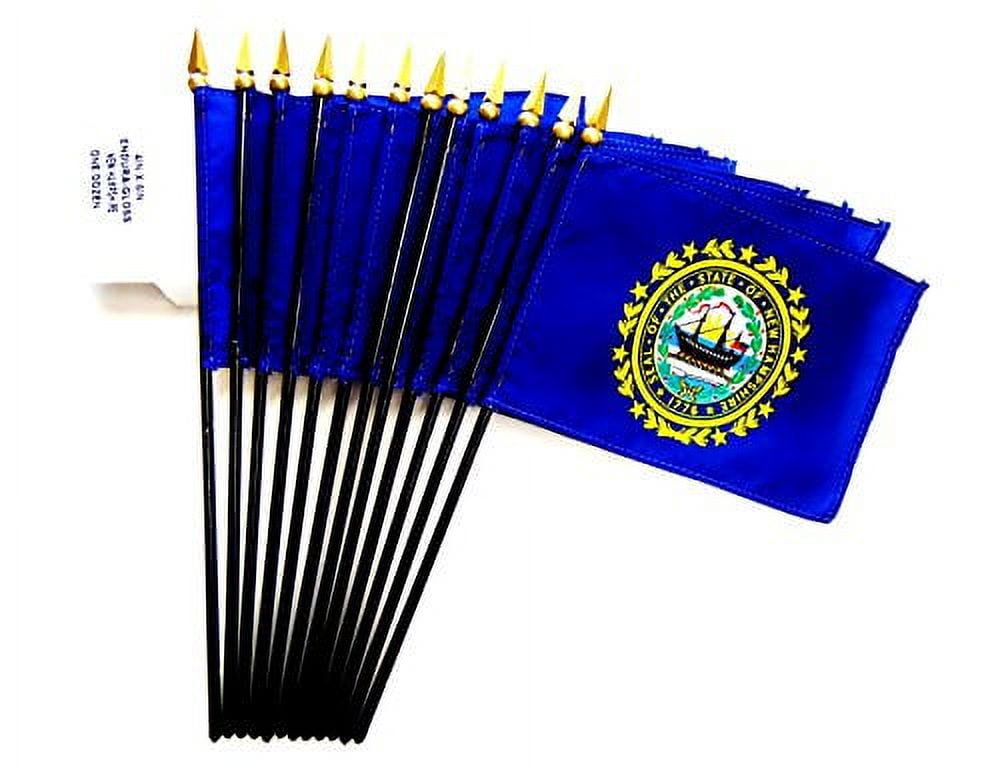 Box of 12 New Hampshire 4"x6" Miniature Desk & Table Flags; 12 American ...