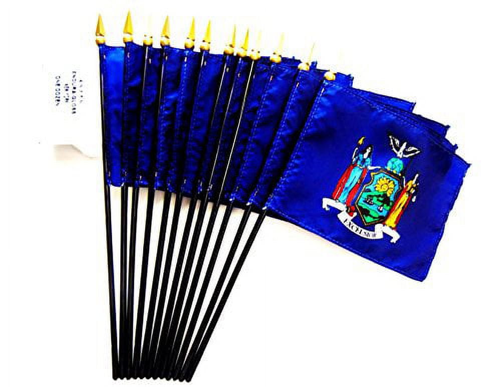 Box of 12 New York 4"x6" Miniature Desk & Table Flags; 12 American Made ...