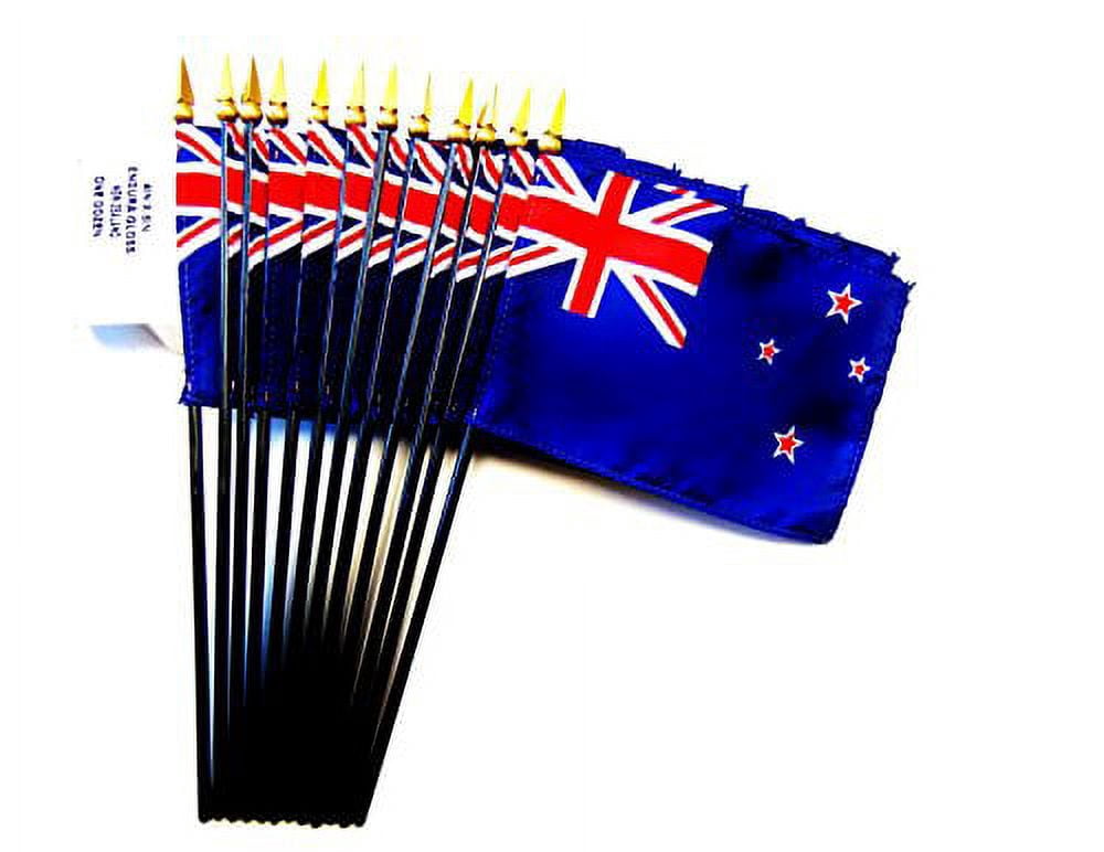 Box of 12 Mini New Zealand Desk & Table Flags (4"x6") - High-Quality ...
