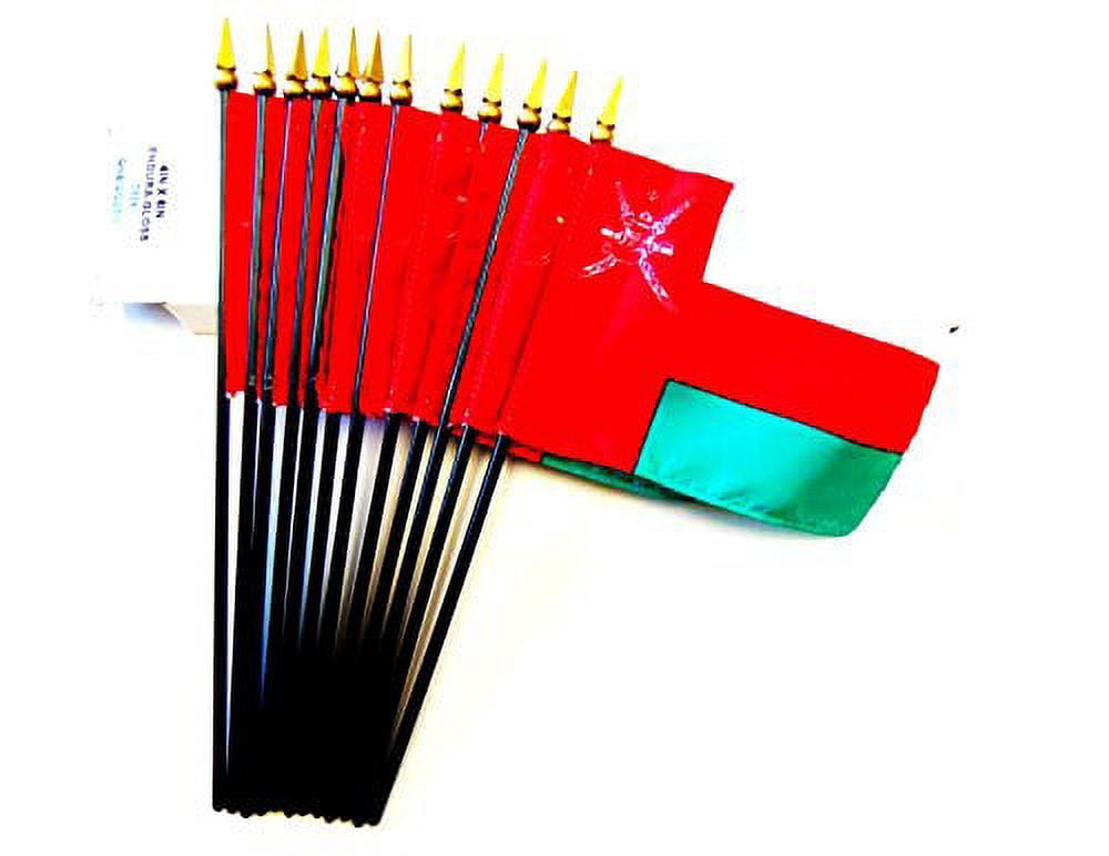 Box of 12 Mini Oman Desk & Table Flags (4"x6") - High-Quality American ...