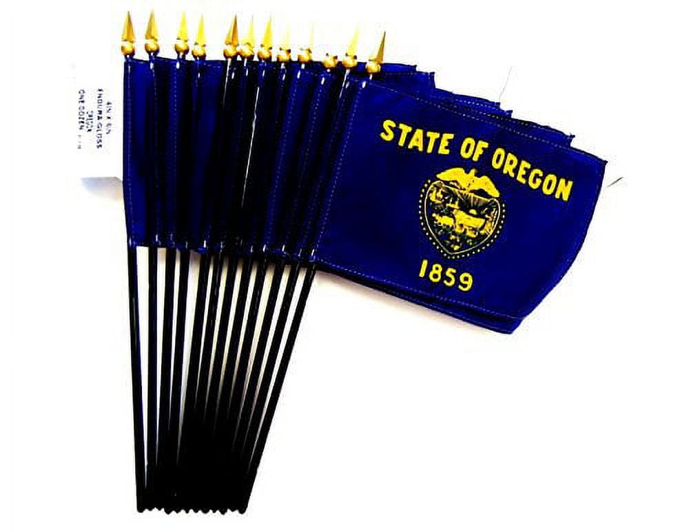 Box of 12 Oregon 4"x6" Miniature Desk & Table Flags; 12 American Made ...
