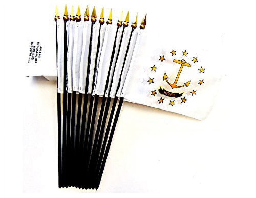 Box of 12 Rhode Island 4"x6" Miniature Desk & Table Flags; 12 American ...