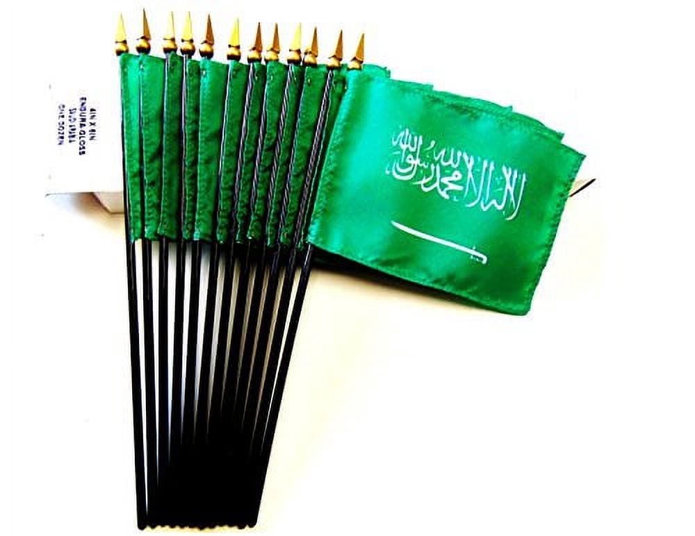 Box of 12 Mini Saudi Arabia Desk & Table Flags (4"x6") - High-Quality ...