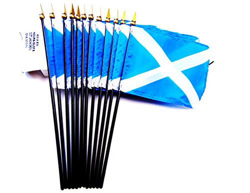Box of 12 Mini Scotland Cross Desk & Table Flags (4"x6") - High-Quality ...