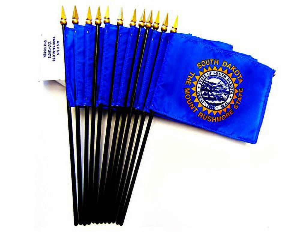 Box of 12 South Dakota 4"x6" Miniature Desk & Table Flags; 12 American ...