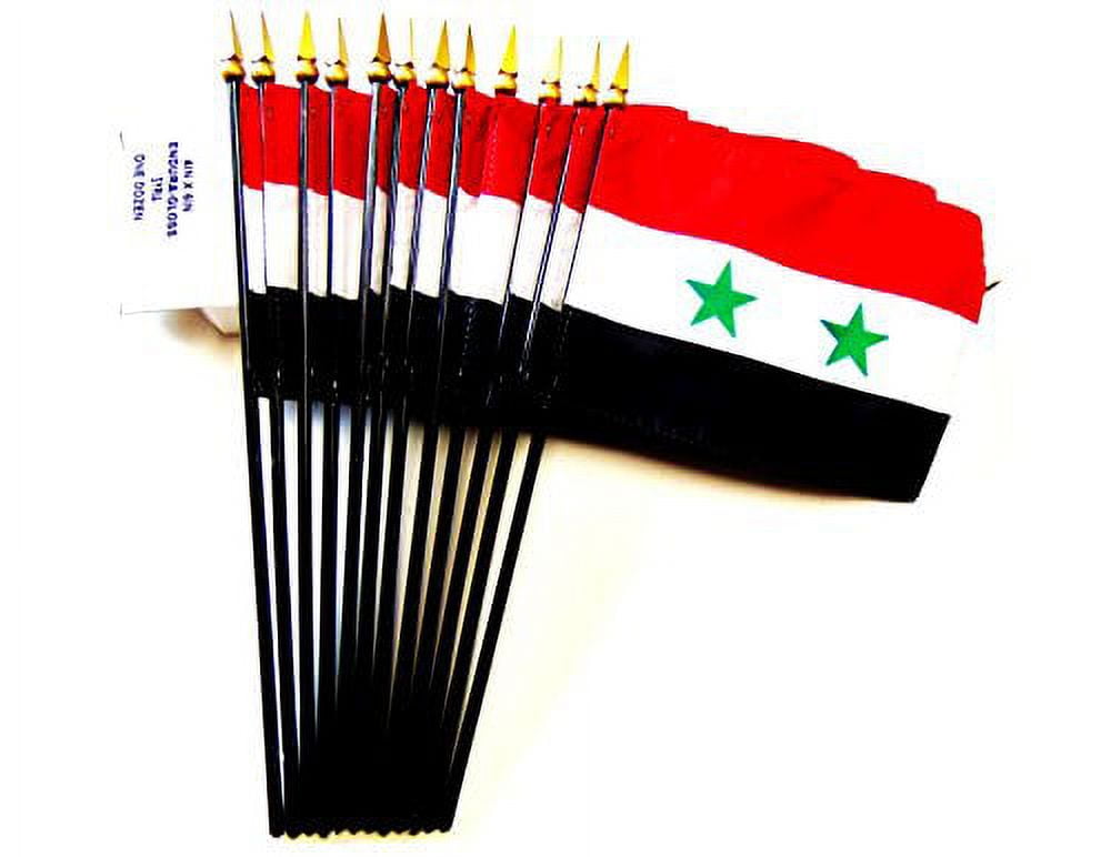 Box of 12 Mini Syria Desk & Table Flags (4"x6") - High-Quality American ...