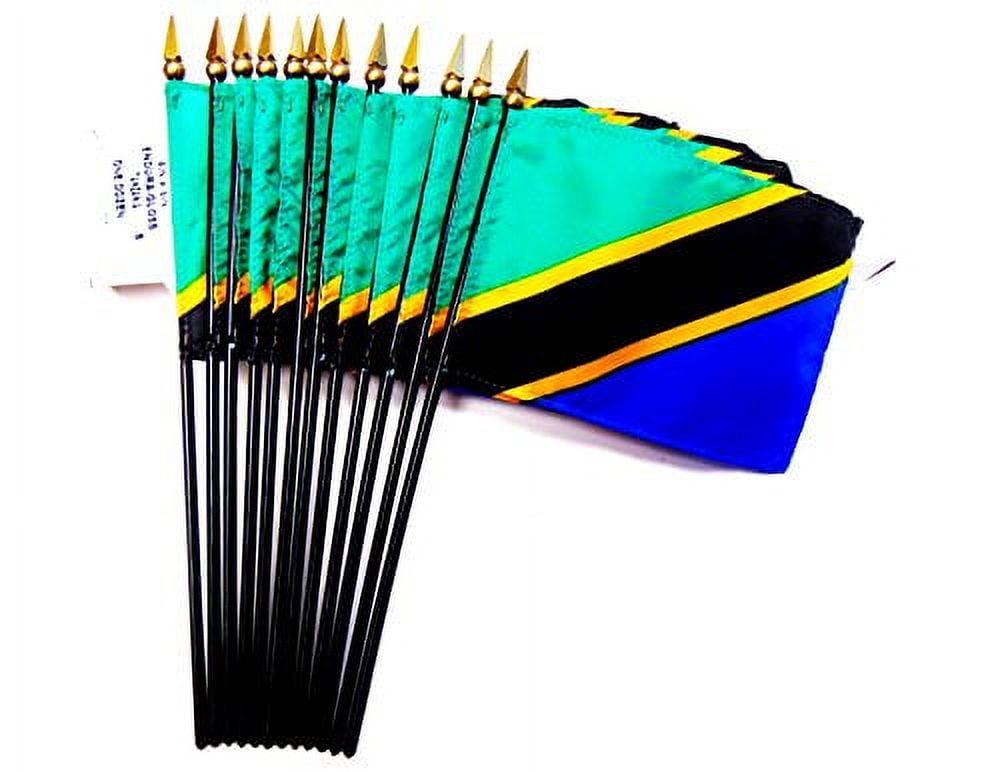 Box of 12 Mini Tanzania Desk & Table Flags (4"x6") - High-Quality ...