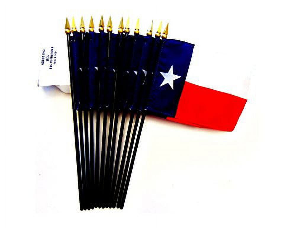 Box of 12 Texas 4"x6" Miniature Desk & Table Flags; 12 American Made ...
