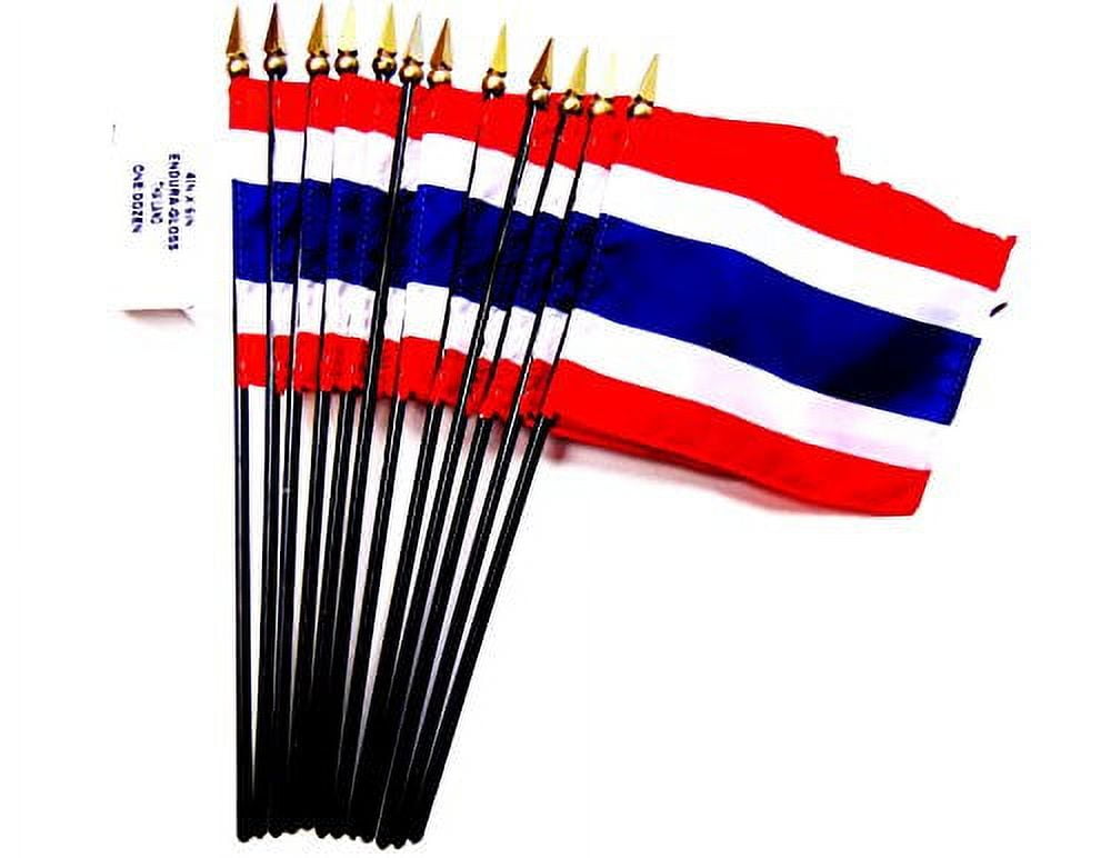 Box of 12 Mini Thailand Desk & Table Flags (4"x6") - High-Quality ...