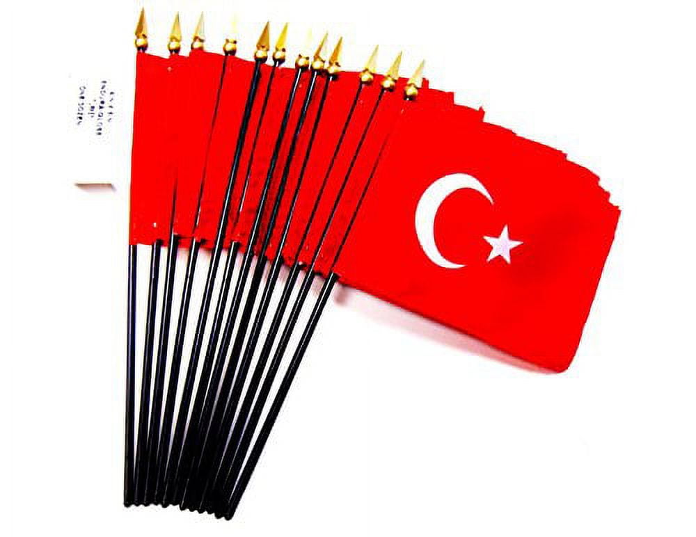 Box of 12 Mini Turkey Desk & Table Flags (4"x6") - High-Quality ...