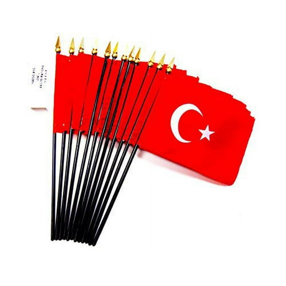 Box of 12 Mini Turkey Desk & Table Flags (4"x6") - High-Quality ...
