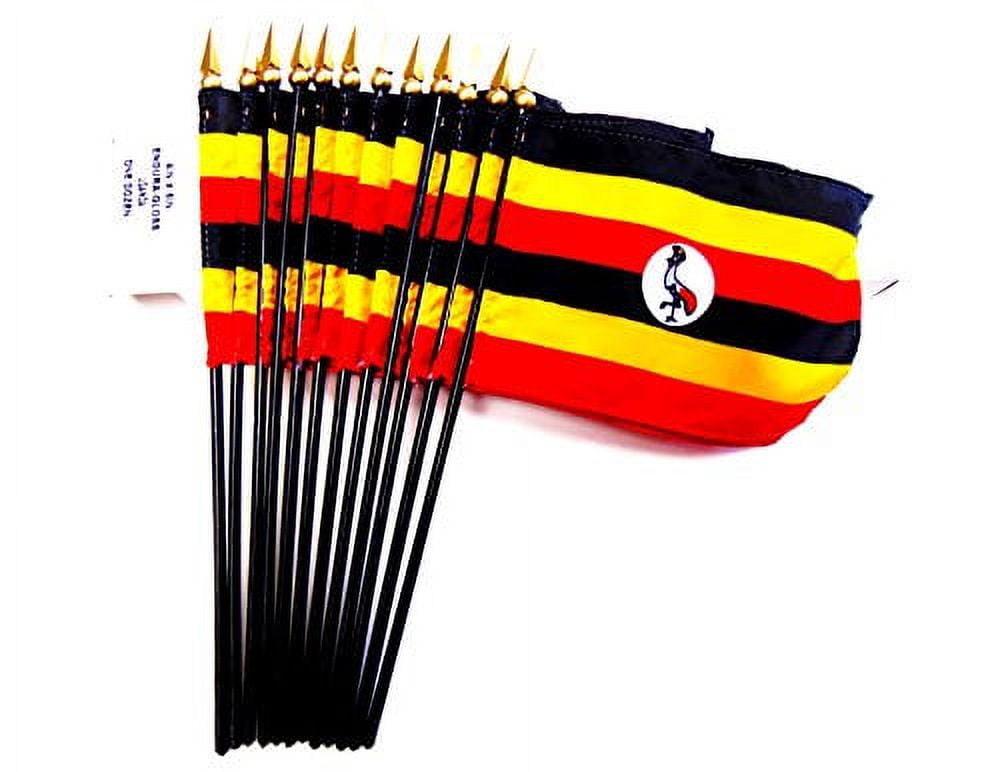 Box of 12 Mini Uganda Desk & Table Flags (4"x6") - High-Quality ...