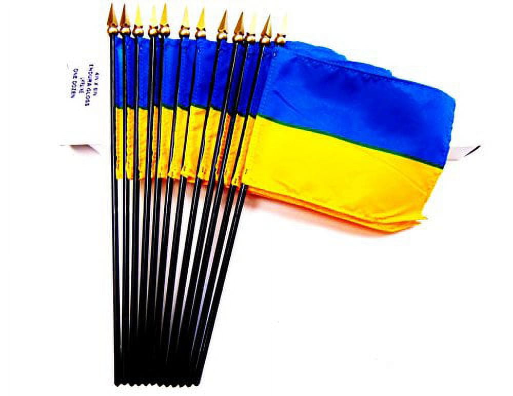 Box of 12 Mini Ukraine Desk & Table Flags (4"x6") - High-Quality ...