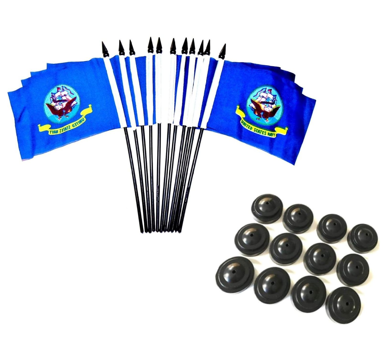 Box of 12 United States Military Service Miniature Desk & Table Flags ...