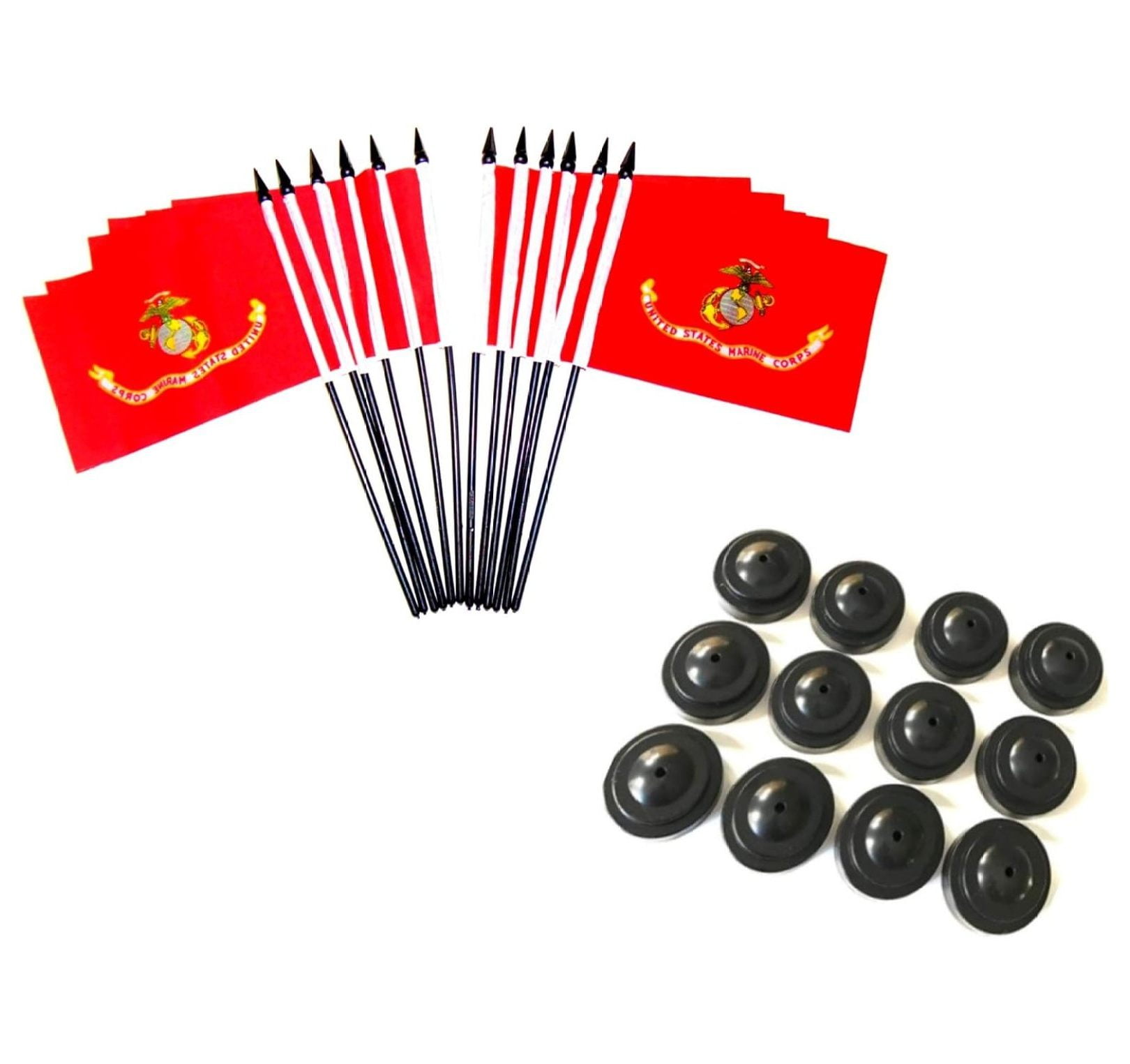 Box of 12 United States Military Service Miniature Desk & Table Flags ...