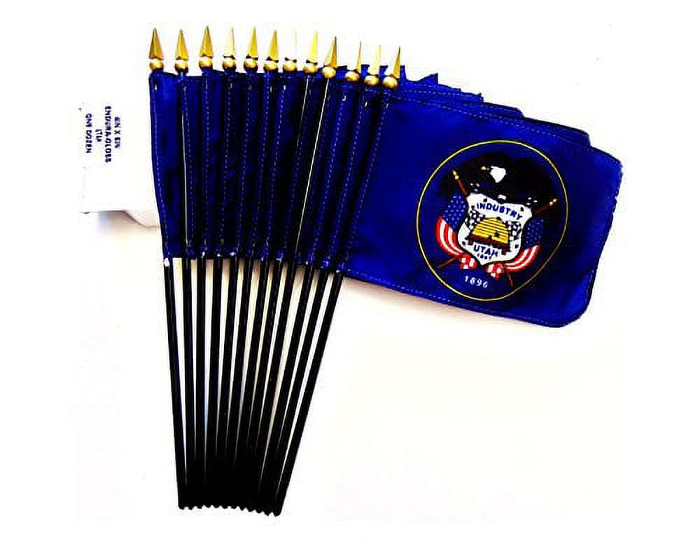 Box of 12 Utah 4"x6" Miniature Desk & Table Flags; 12 American Made ...