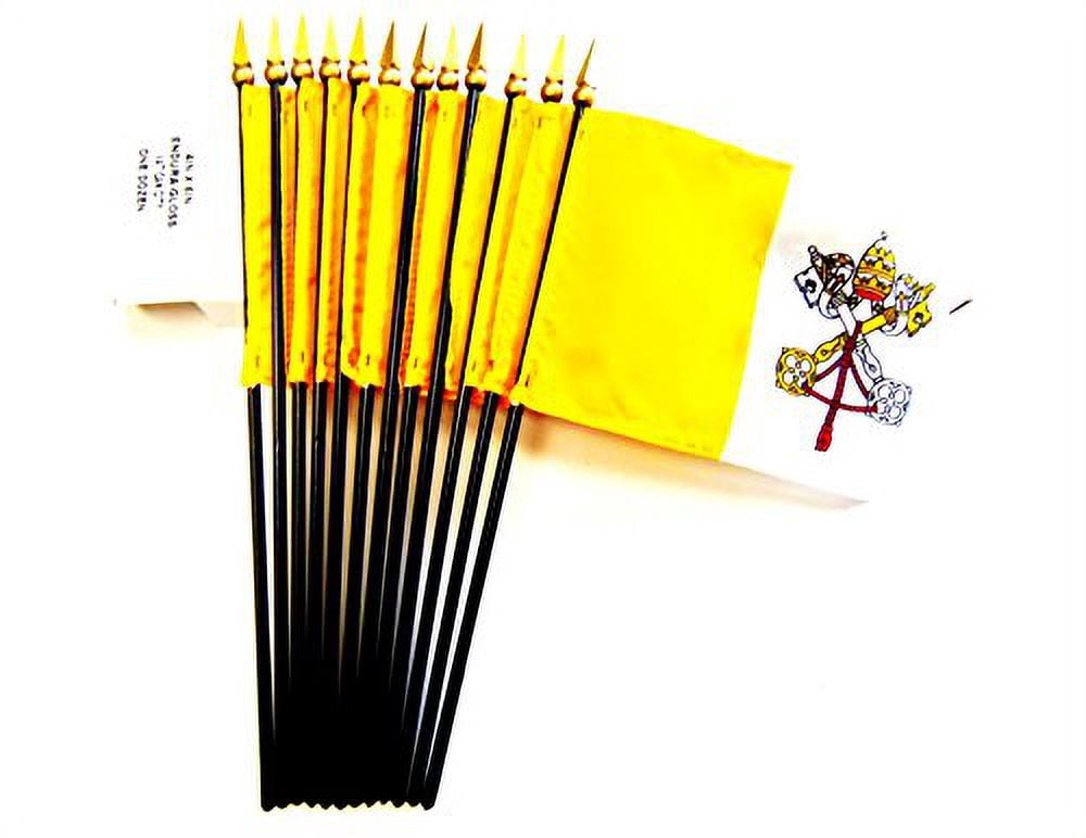 Box of 12 Mini Vatican City Desk & Table Flags (4"x6") - High-Quality ...