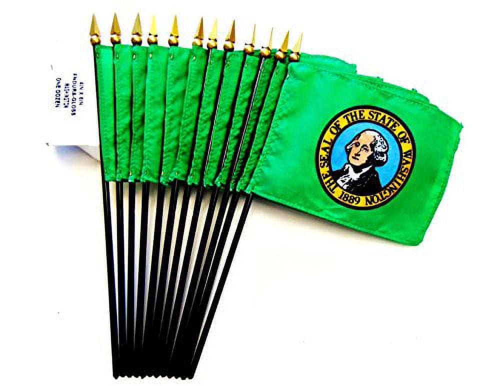 Box of 12 Washington 4"x6" Miniature Desk & Table Flags; 12 American ...